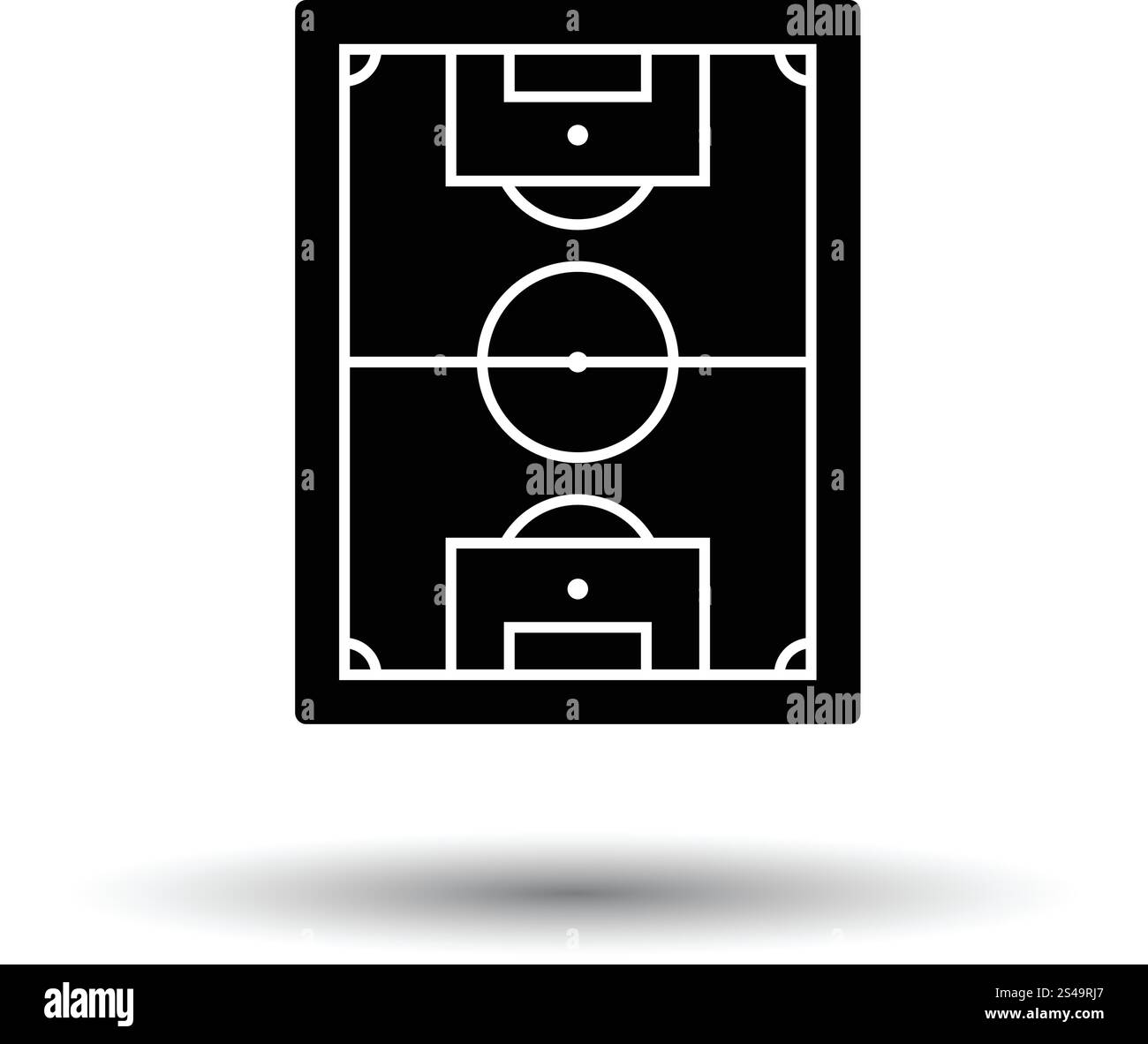 Icon of aerial view soccer field. White background with shadow design ...