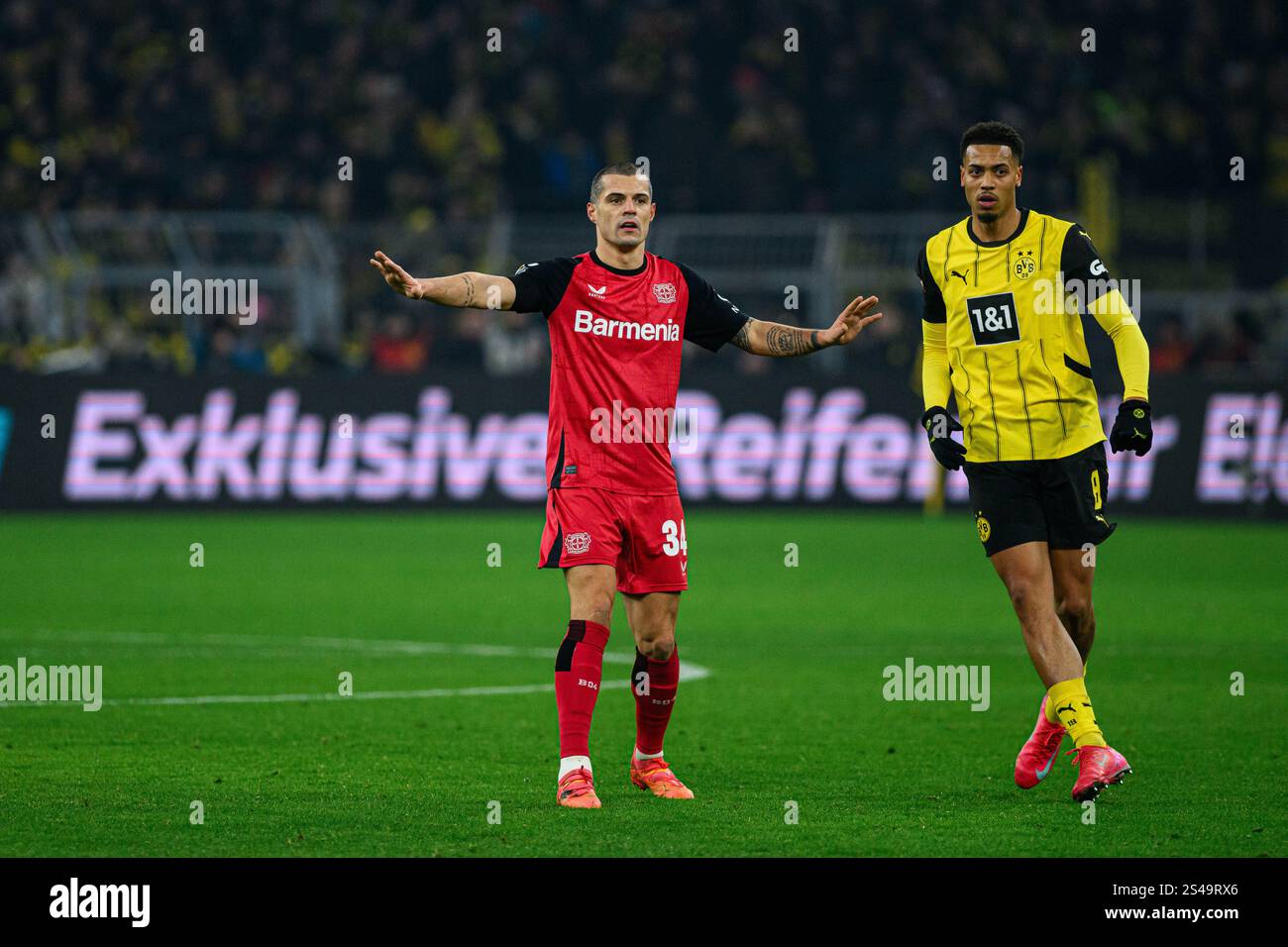 DORTMUND, GERMANY - 10 JANUARY, 2025: Felix Nmecha, Granit Xhaka - The ...