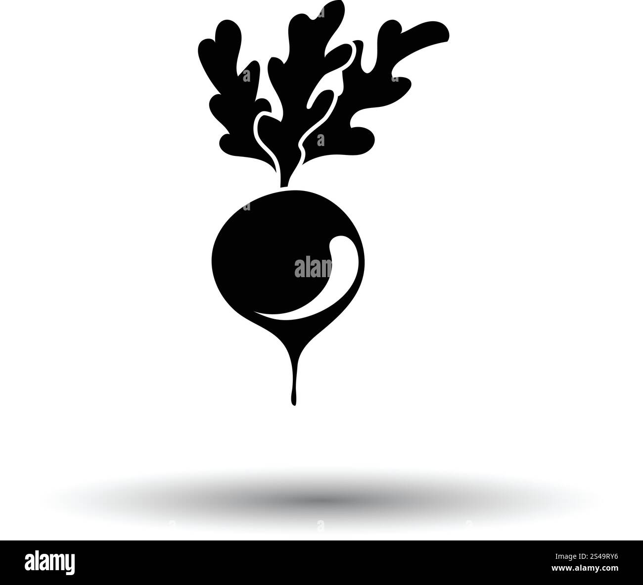 Radishes icon. White background with shadow design. Vector illustration ...