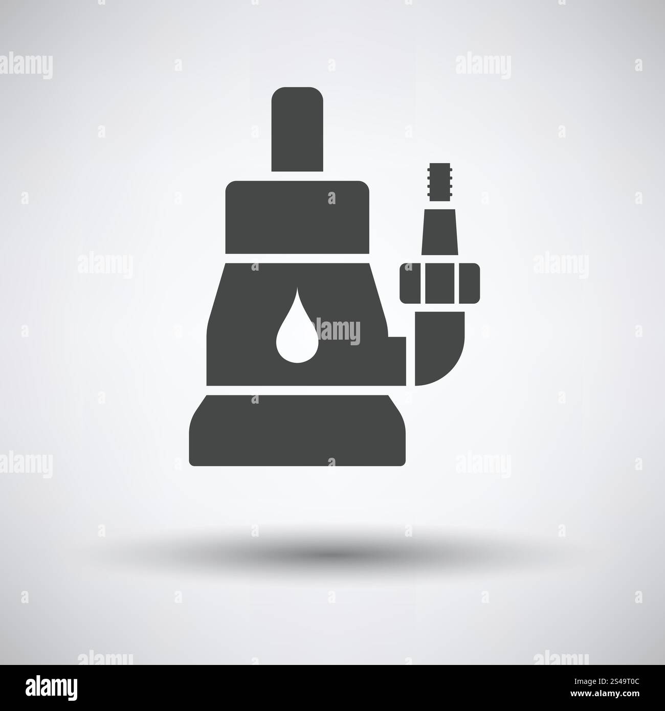 Submersible water pump icon on gray background with round shadow ...