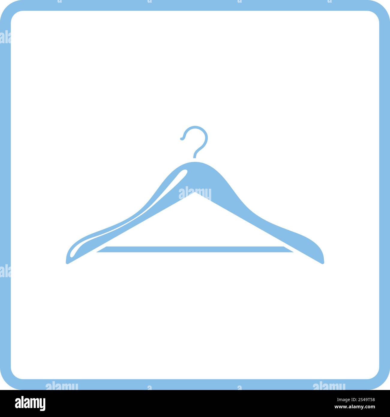 Cloth hanger icon. Blue frame design. Vector illustration Stock Vector ...