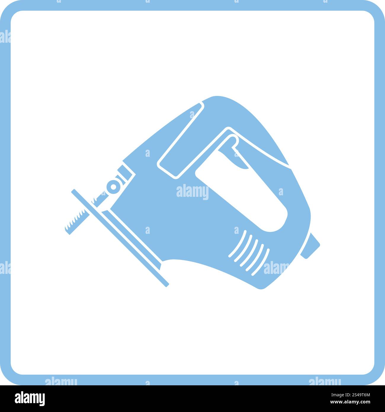 Jigsaw icon. Blue frame design. Vector illustration Stock Vector Image ...