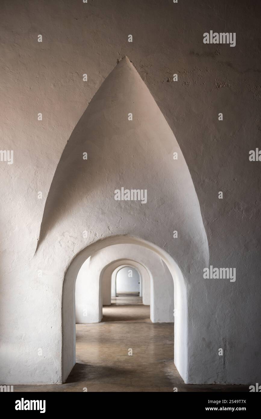 San Juan, Puerto Rico - February 26, 2018: Interior detail of white ...