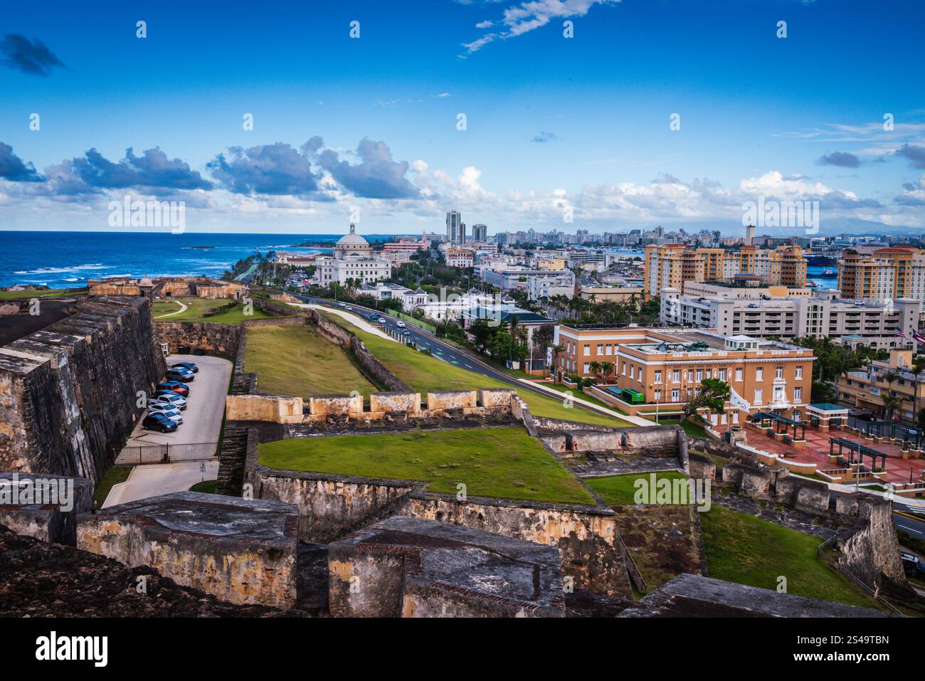 San Juan, Puerto Rico - February 26, 2018: View of Old San Juan from ...