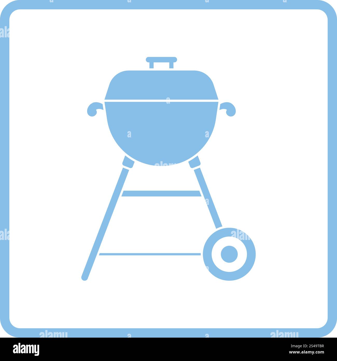 Barbecue icon. Blue frame design. Vector illustration Stock Vector ...