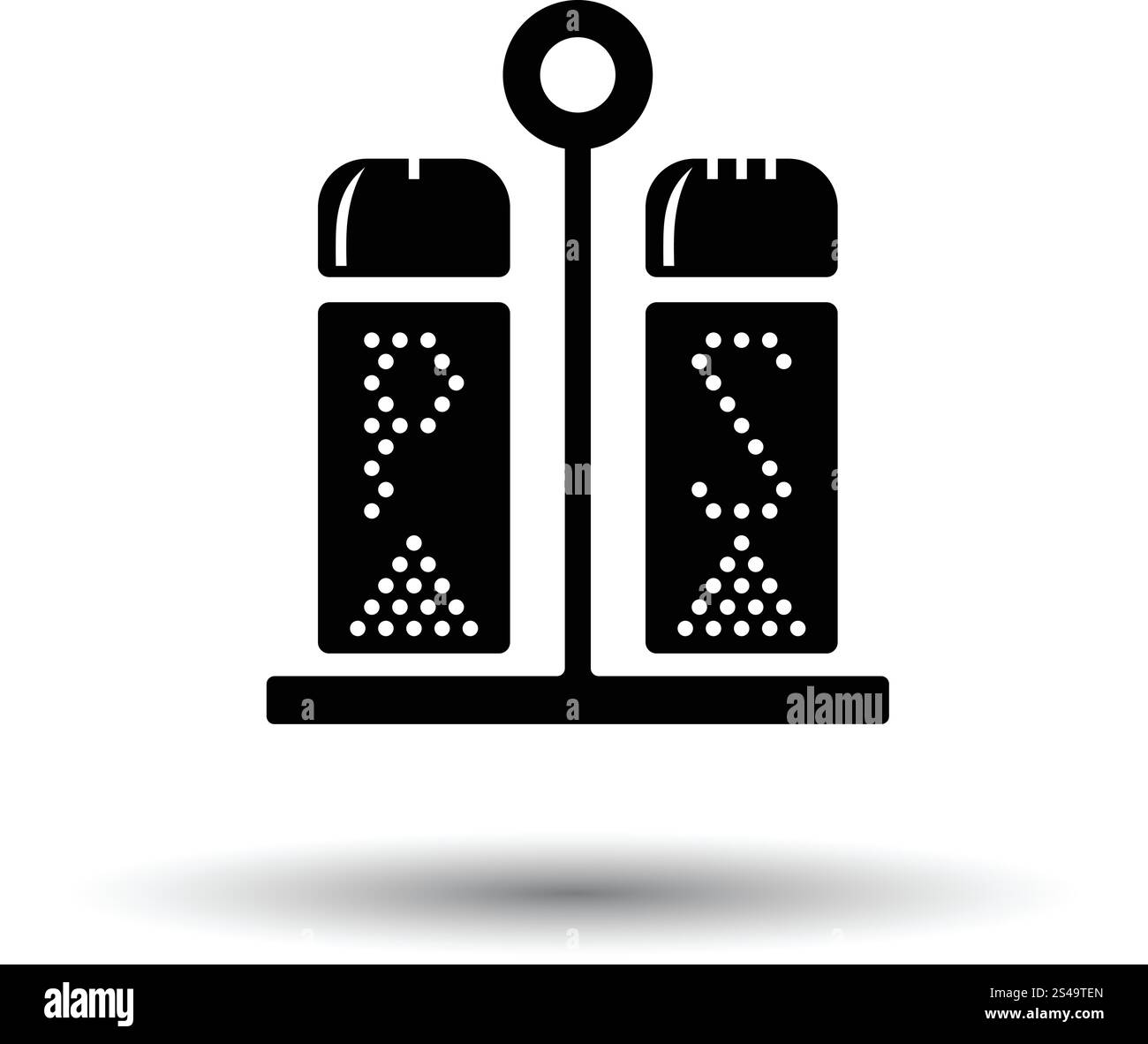 Pepper and salt icon. White background with shadow design. Vector ...