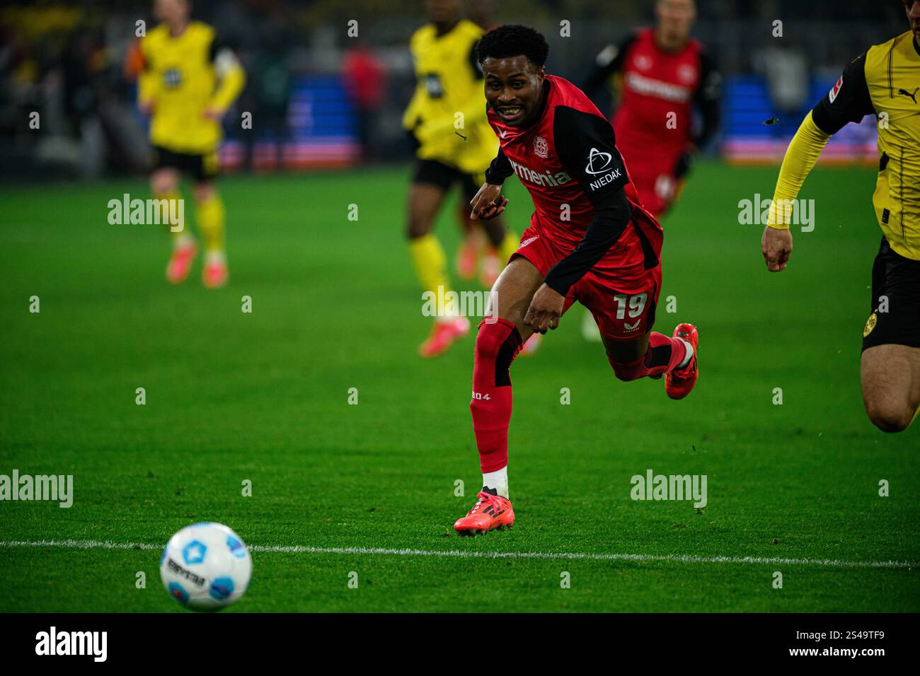 DORTMUND, GERMANY - 10 JANUARY, 2025: Nathan Tella - The football match ...