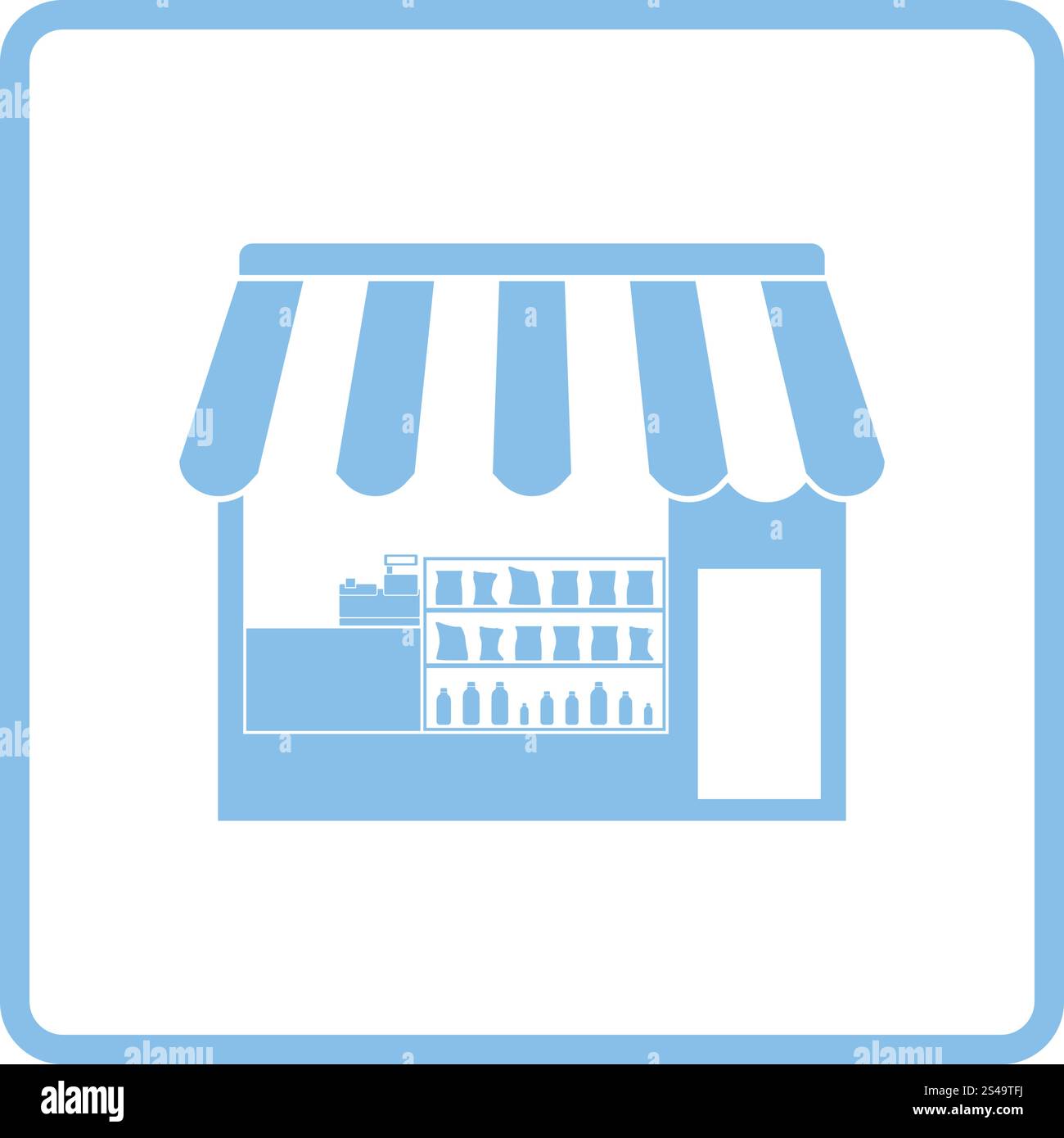 Tent shop icon. Blue frame design. Vector illustration Stock Vector ...