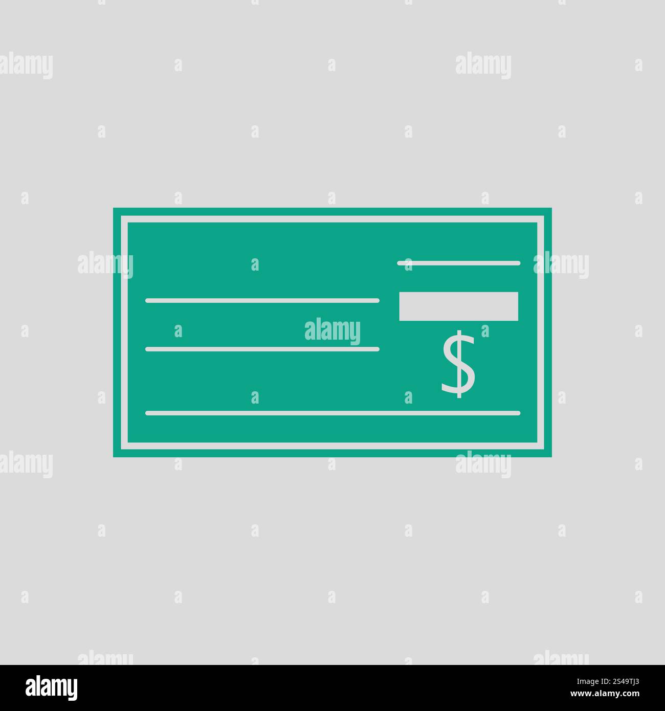 Bank check icon. Gray background with green. Vector illustration Stock ...
