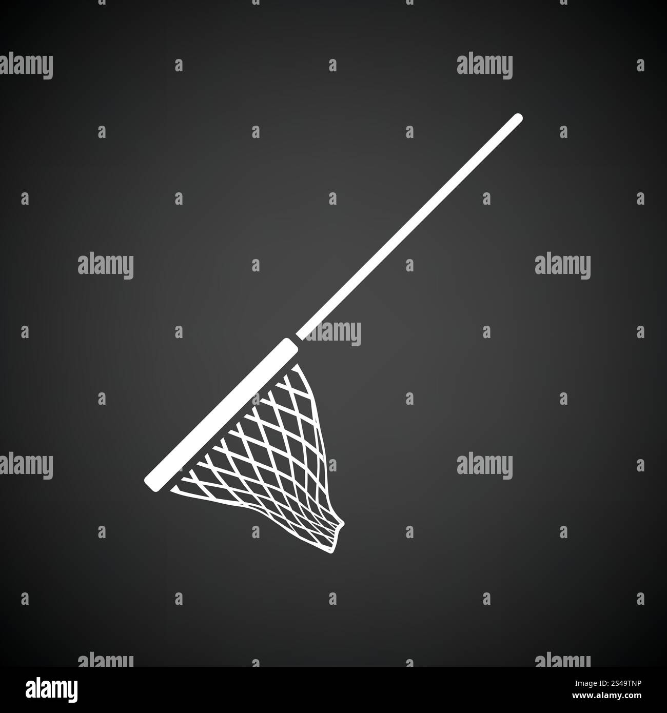 Icon of Fishing net . Black background with white. Vector illustration ...