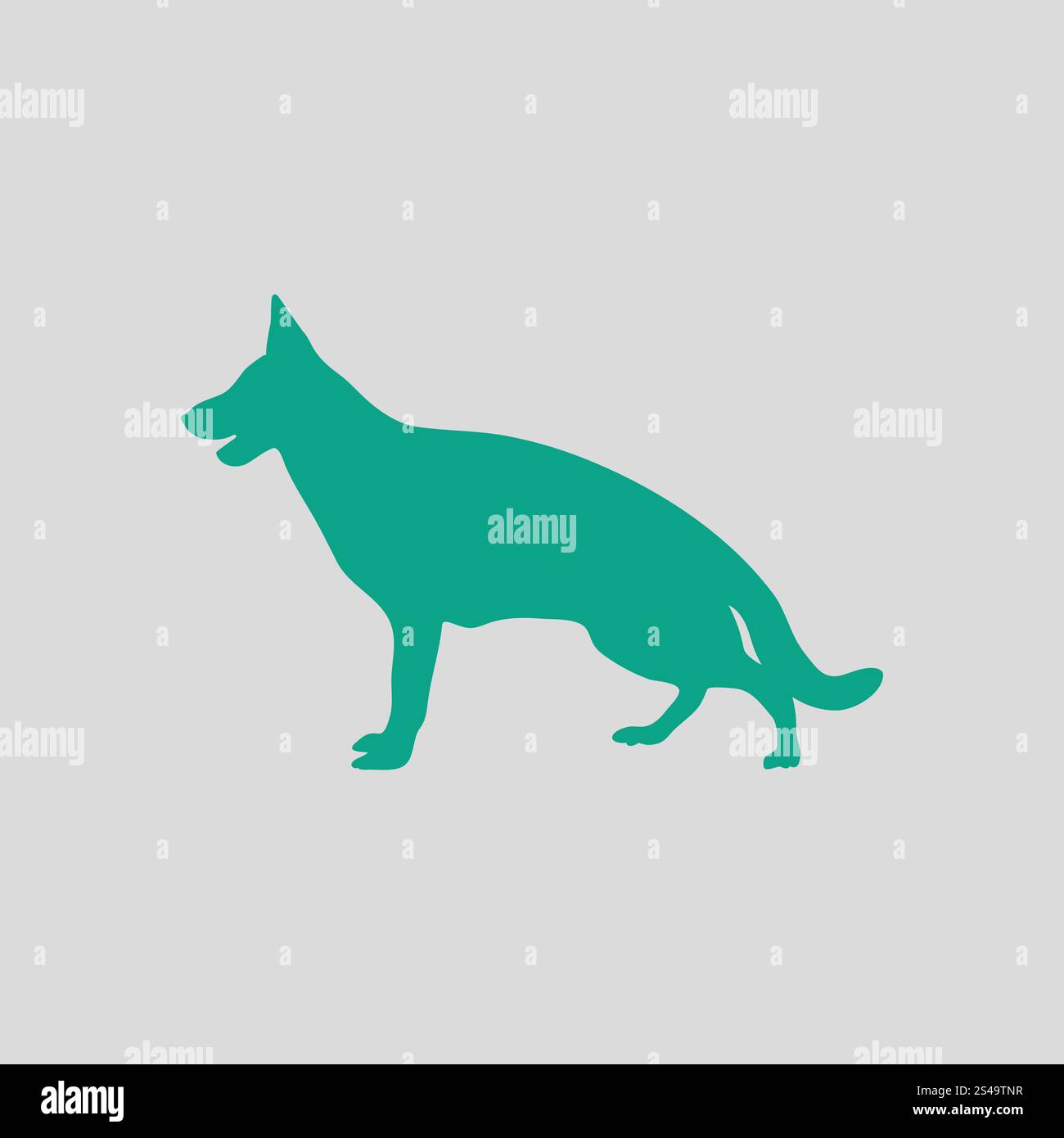 German shepherd icon. Gray background with green. Vector illustration ...