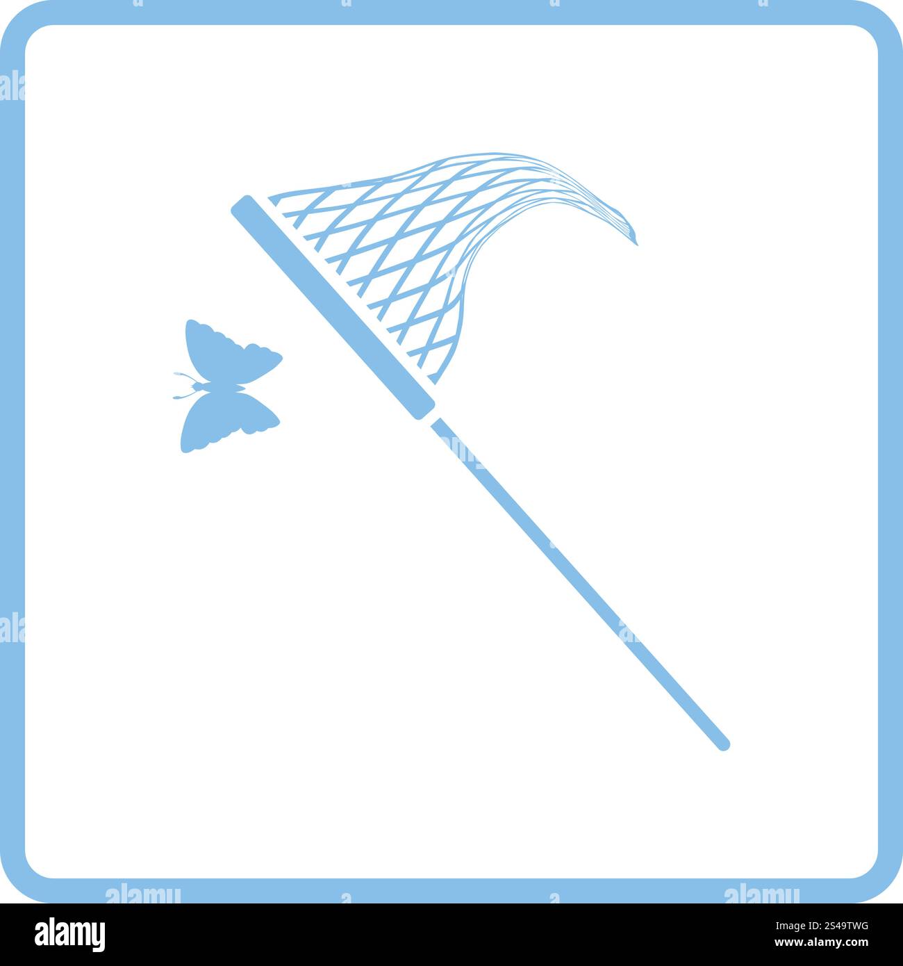 Butterfly net icon. Blue frame design. Vector illustration Stock Vector ...