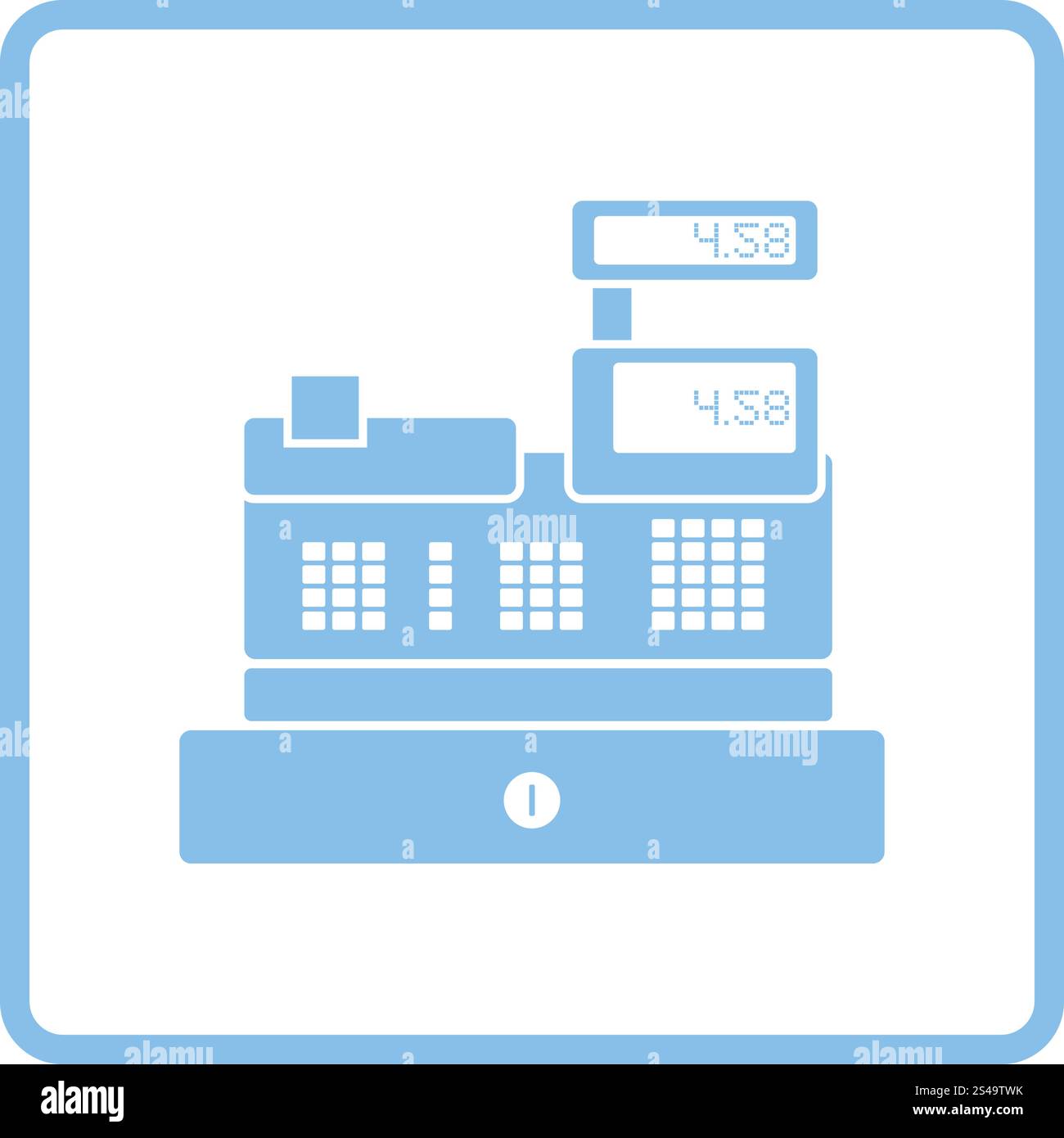 Cashier icon. Blue frame design. Vector illustration Stock Vector Image ...