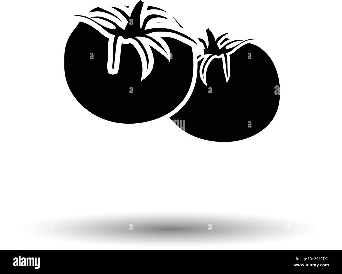 Tomatoes icon. White background with shadow design. Vector illustration ...