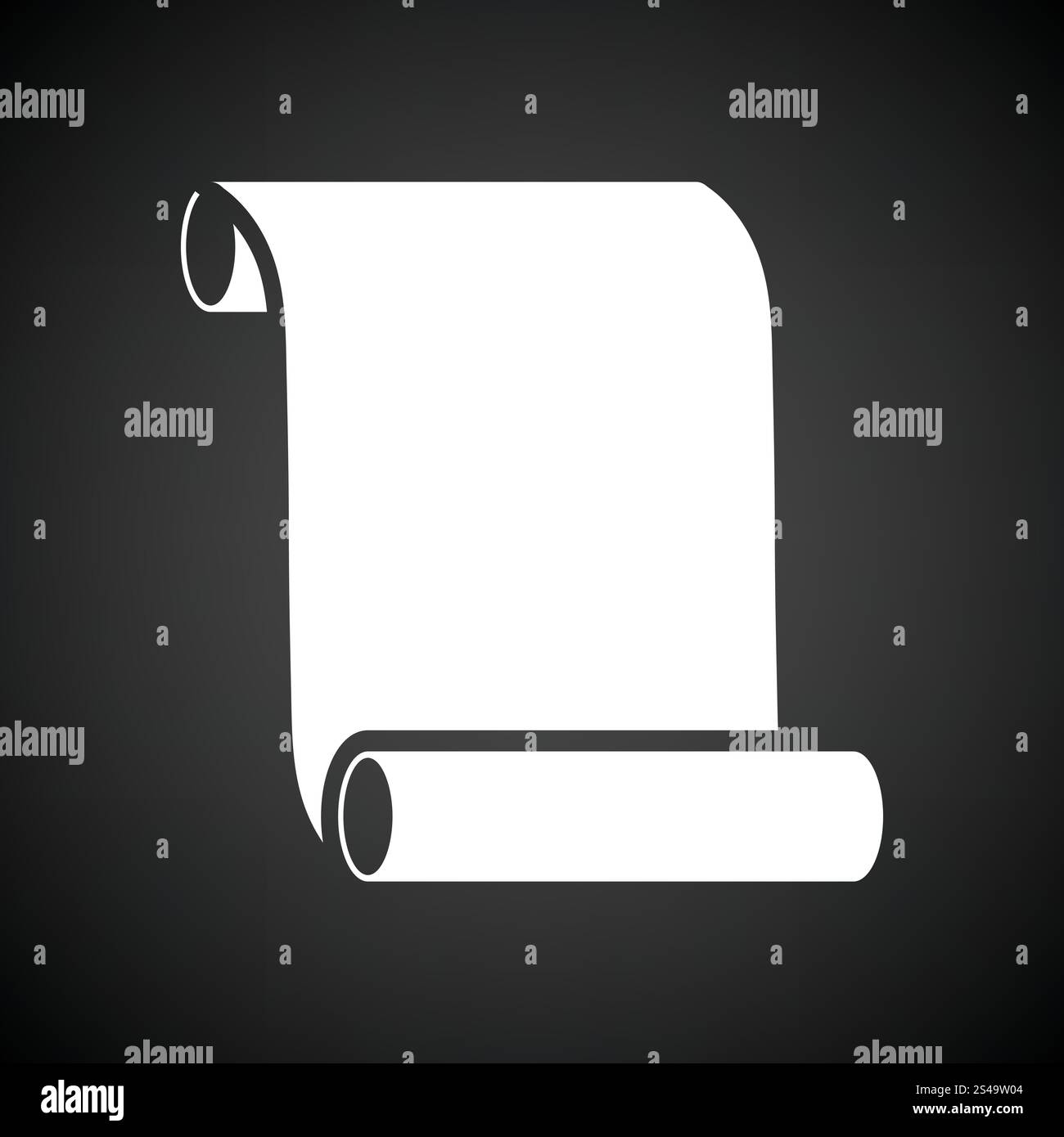 Canvas scroll icon. Black background with white. Vector illustration ...