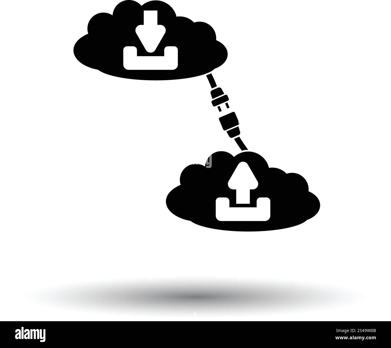 Cloud connection icon. White background with shadow design. Vector ...