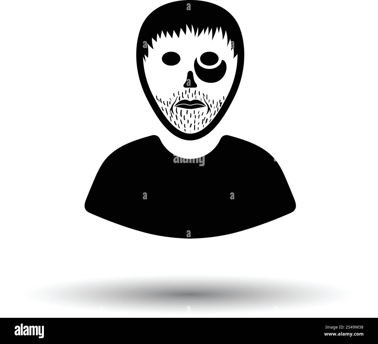 Criminal man icon. White background with shadow design. Vector ...