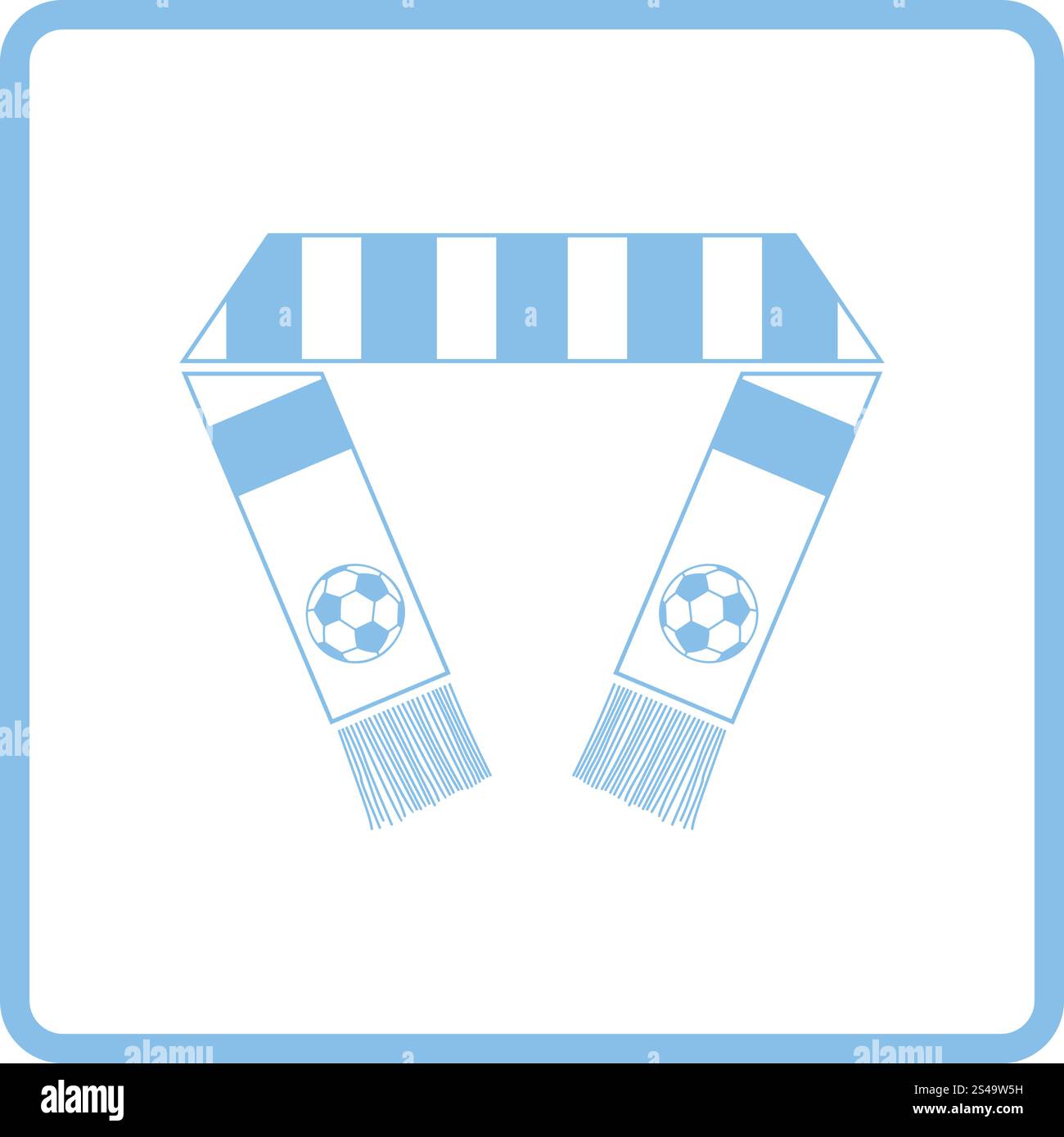 Football fans scarf icon. Blue frame design. Vector illustration Stock ...