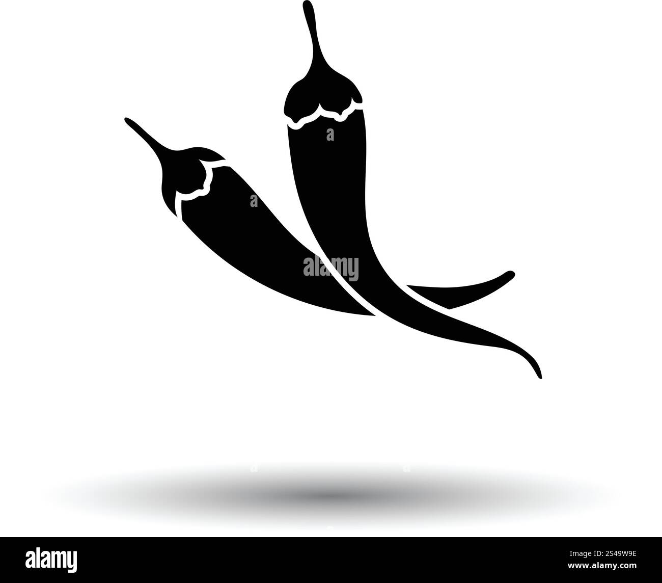 Chili pepper icon. White background with shadow design. Vector ...