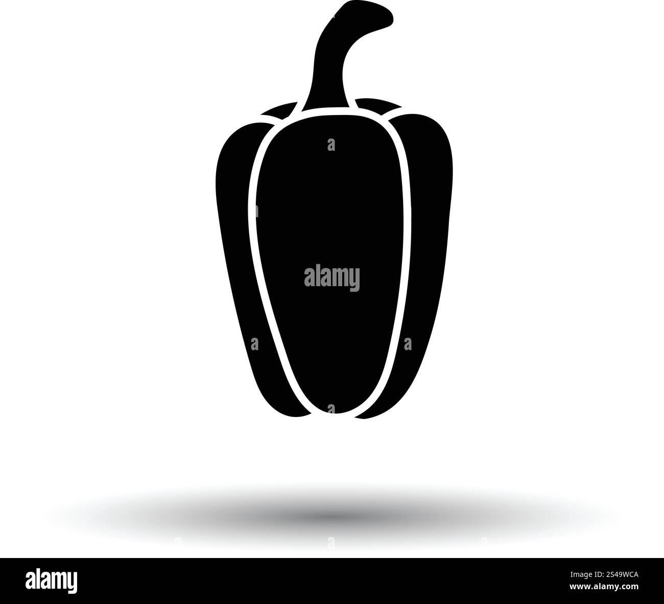 Pepper icon. White background with shadow design. Vector illustration ...