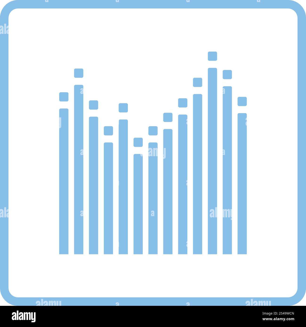 Graphic equalizer icon. Blue frame design. Vector illustration Stock ...