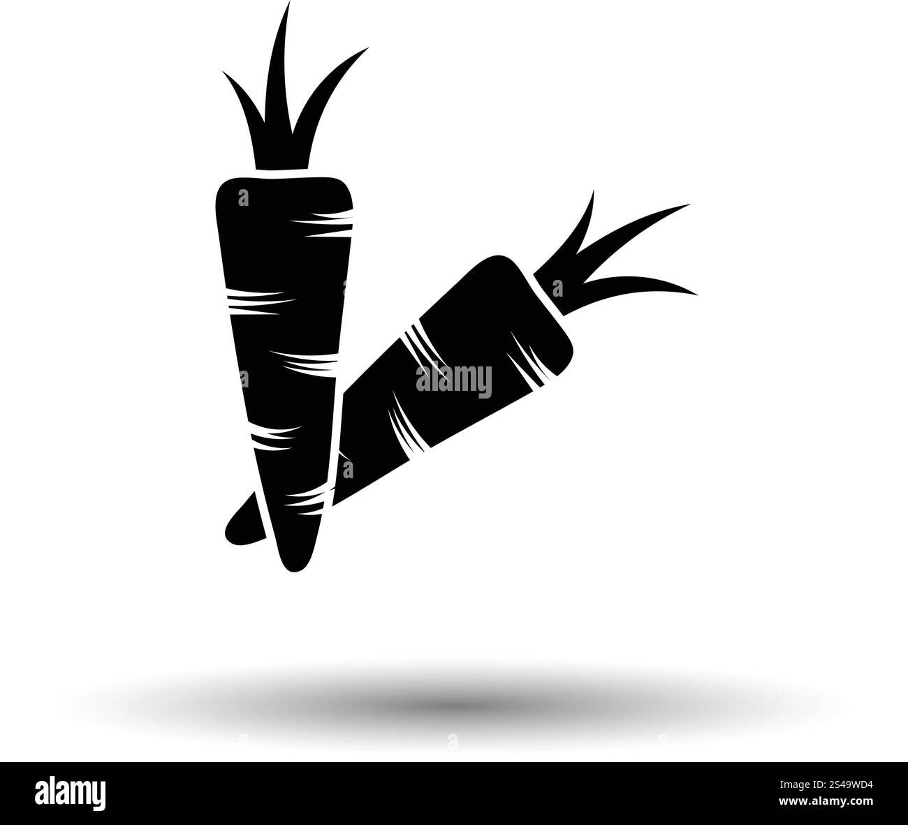 Carrot icon. White background with shadow design. Vector illustration ...