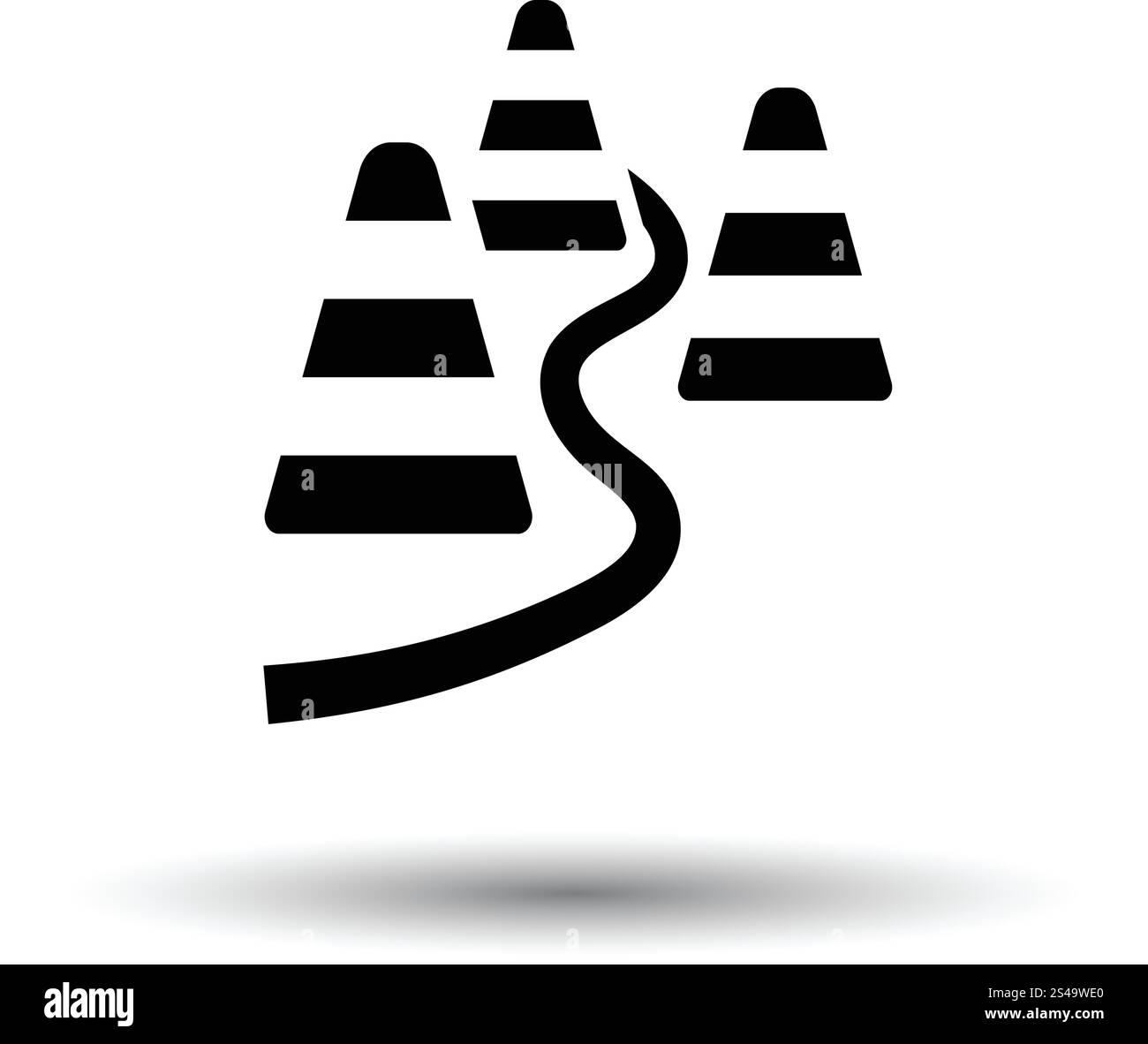 Soccer training cones icon. White background with shadow design. Vector ...