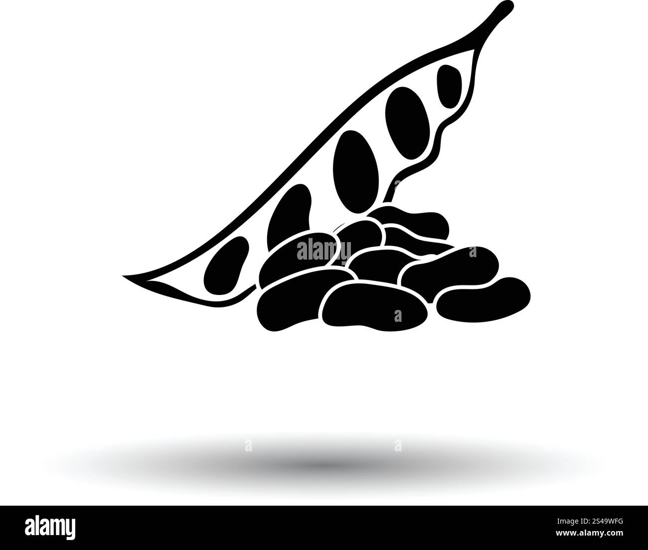 Beans icon. White background with shadow design. Vector illustration ...