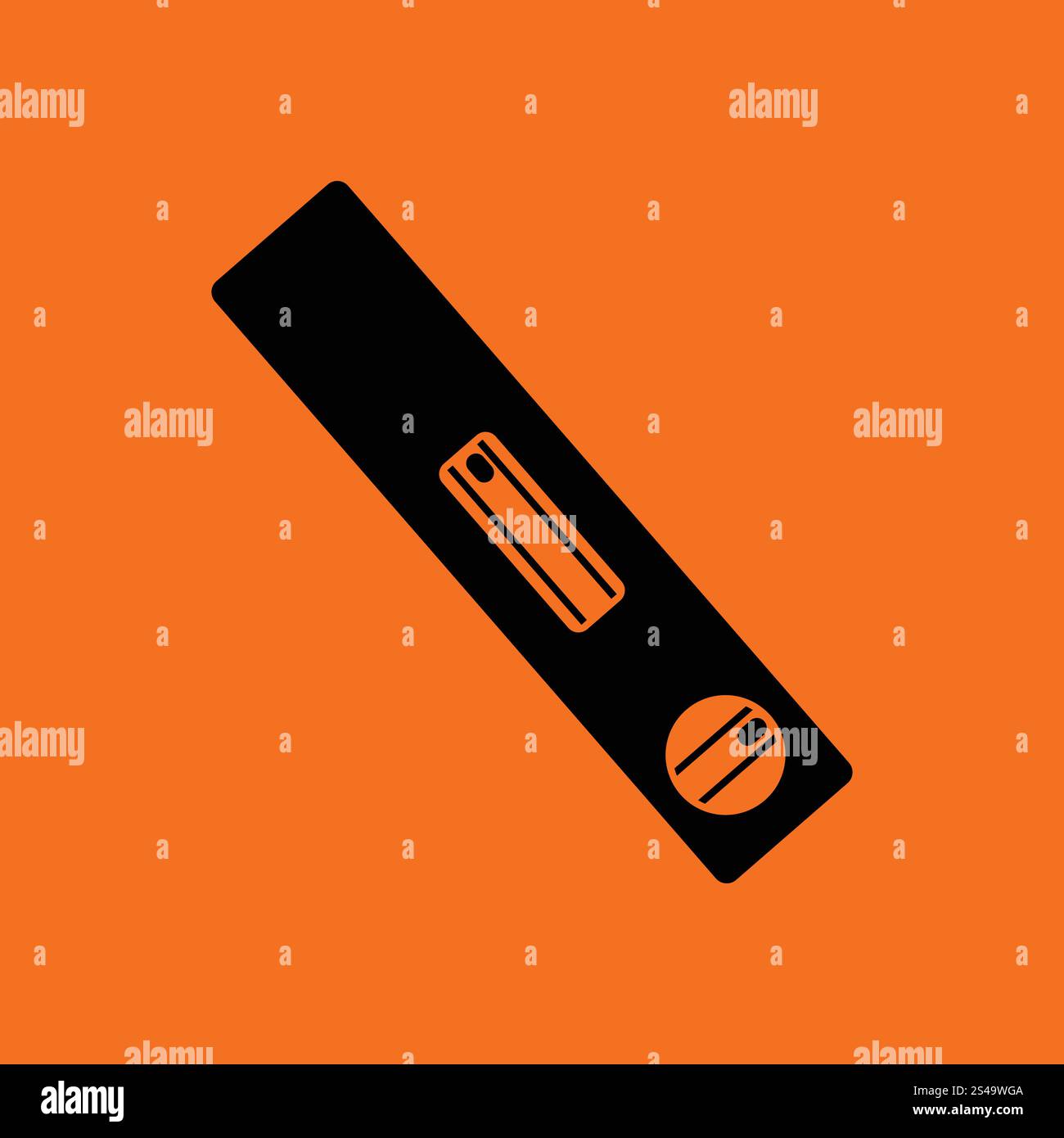 Icon of construction level . Orange background with black. Vector ...
