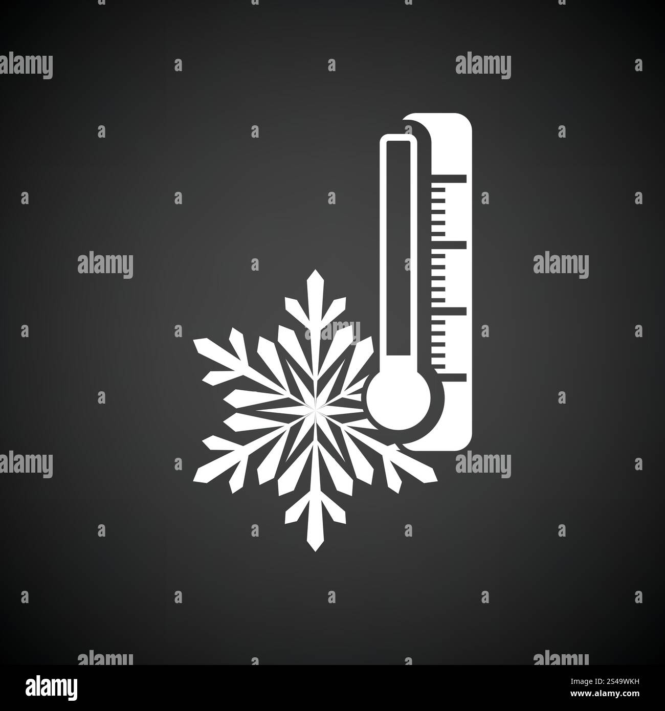 Winter cold icon. Black background with white. Vector illustration ...