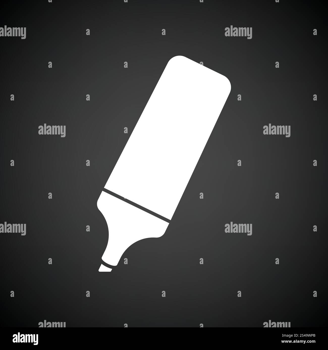 Marker icon. Black background with white. Vector illustration Stock ...