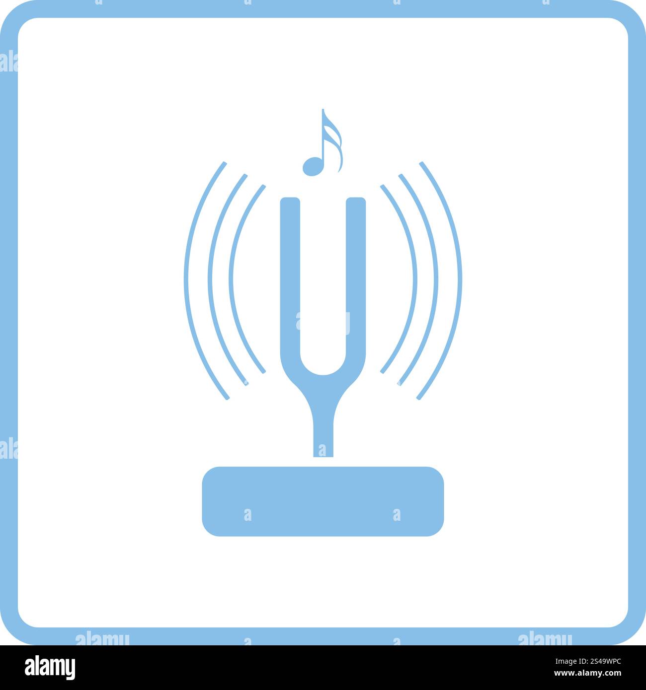 Tuning fork icon. Blue frame design. Vector illustration Stock Vector ...