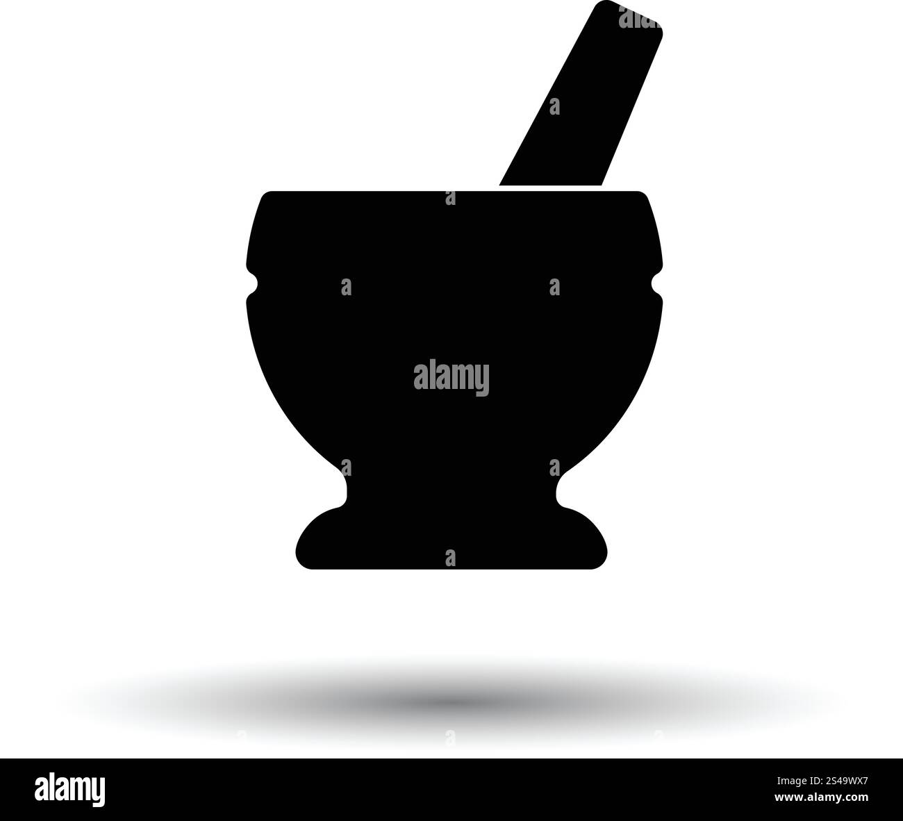 Icon of chemistry mortar. White background with shadow design. Vector ...