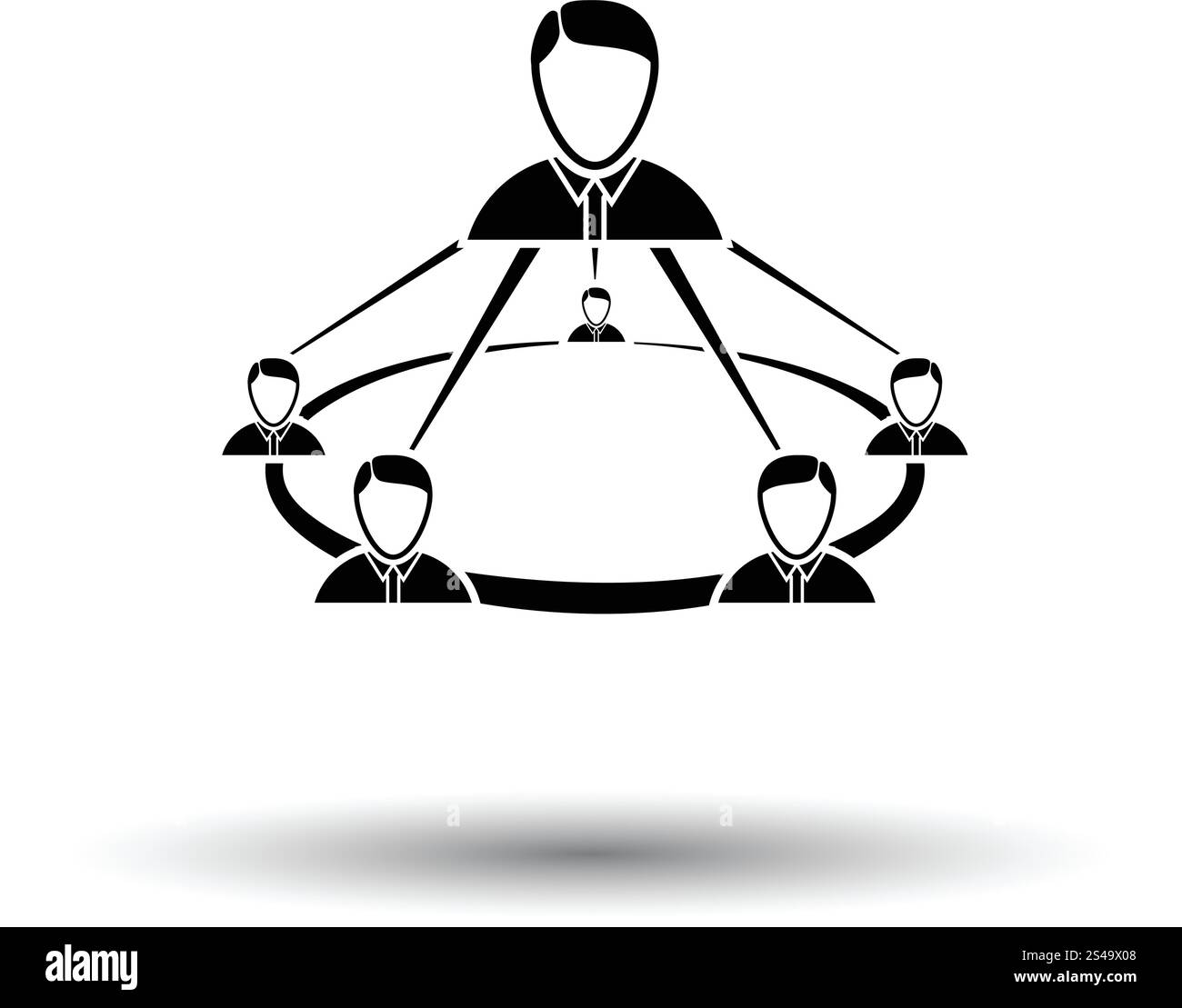Business team icon. White background with shadow design. Vector ...