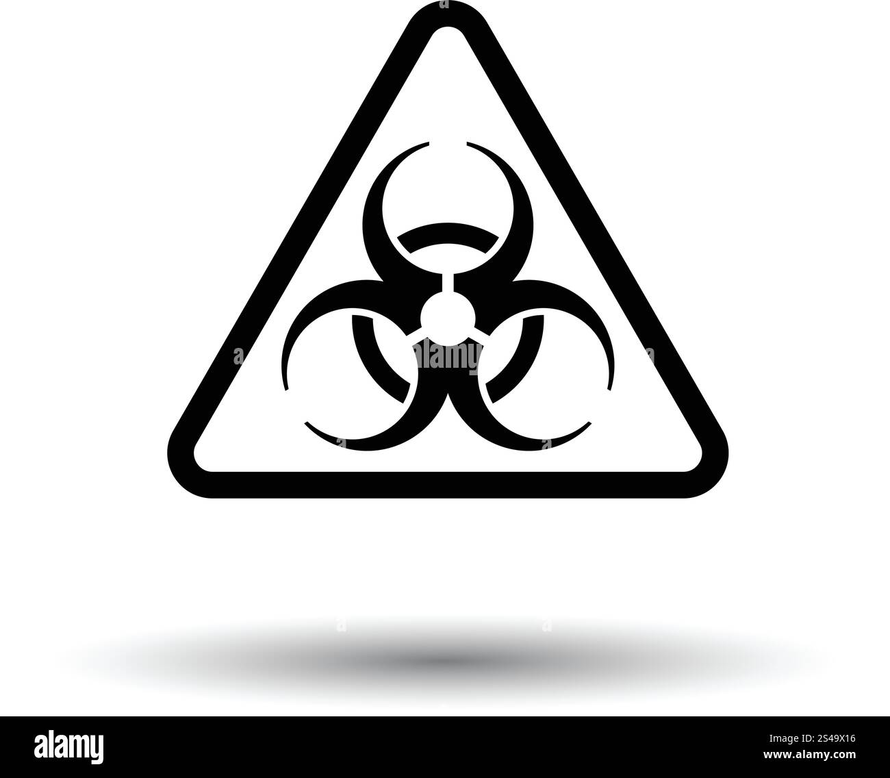 Icon of biohazard. White background with shadow design. Vector ...