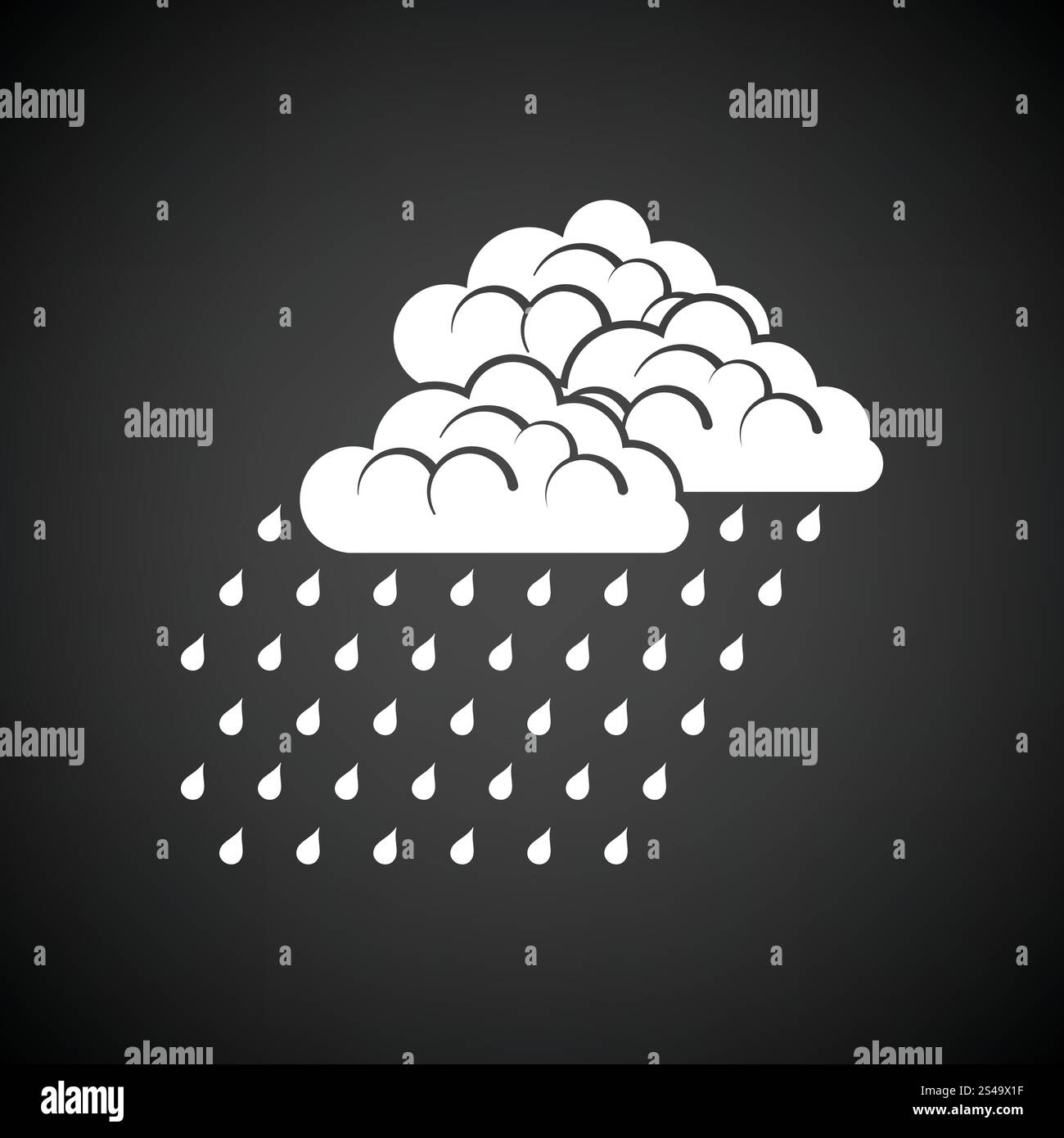Rainfall icon. Black background with white. Vector illustration Stock ...