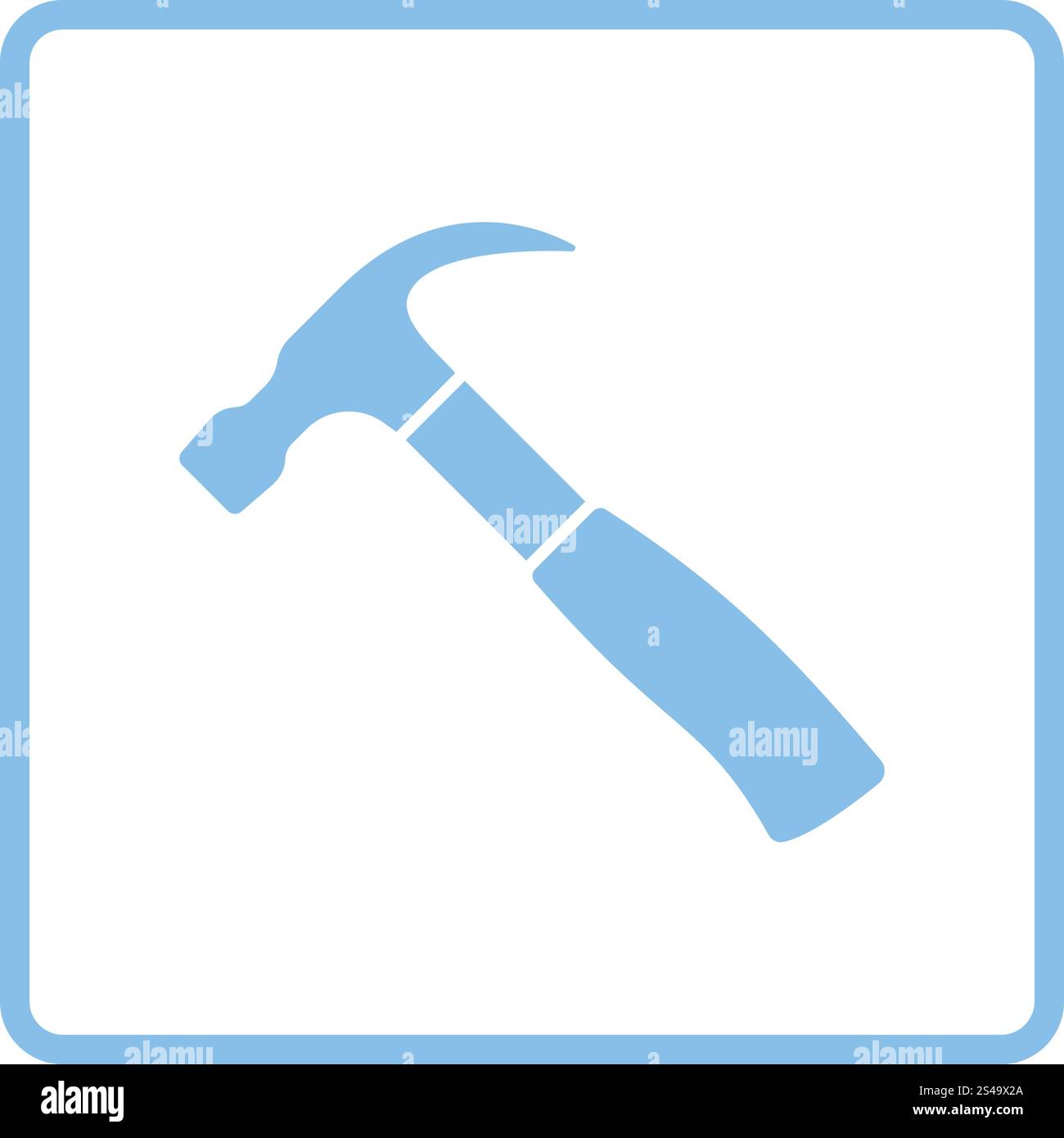 Hammer icon. Blue frame design. Vector illustration Stock Vector Image ...