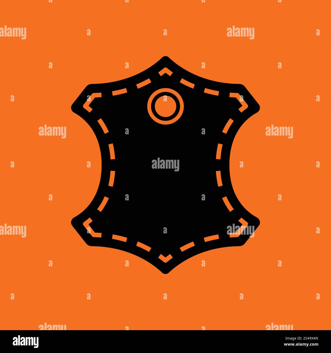 Leather sign icon. Orange background with black. Vector illustration ...