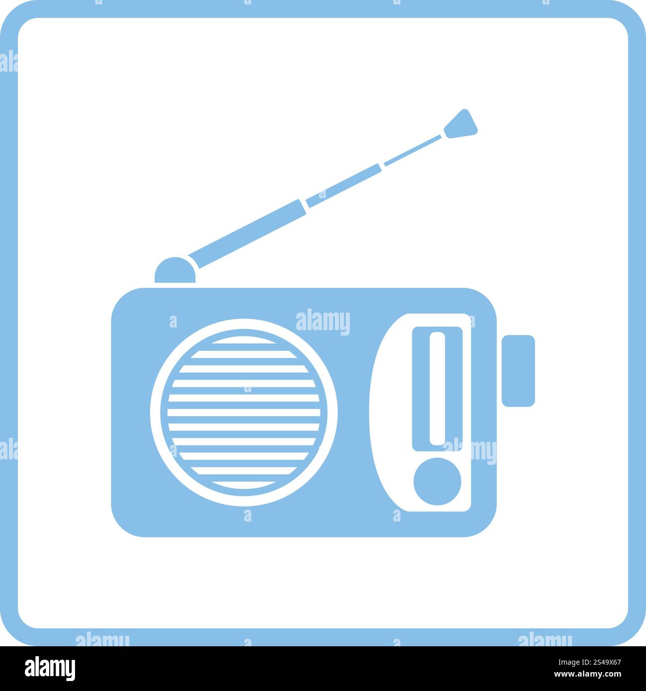 Radio icon. Blue frame design. Vector illustration Stock Vector Image ...