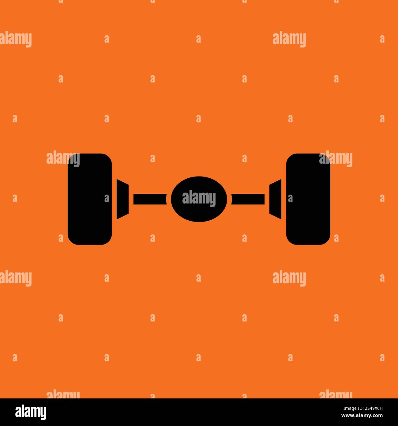 Car rear axle icon. Orange background with black. Vector illustration ...