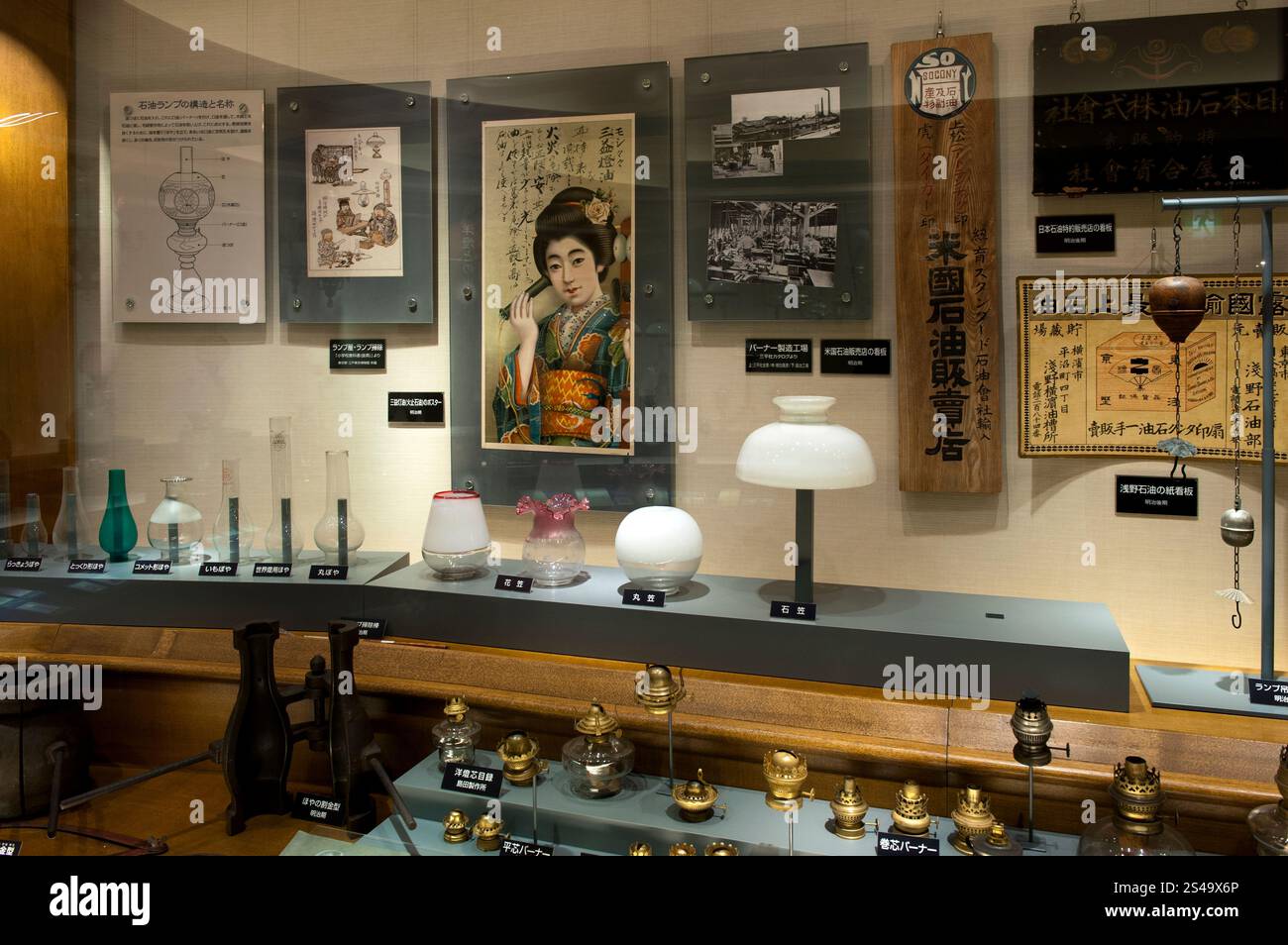 Collection of historic lamps, illuminants, lanterns and lighting ...