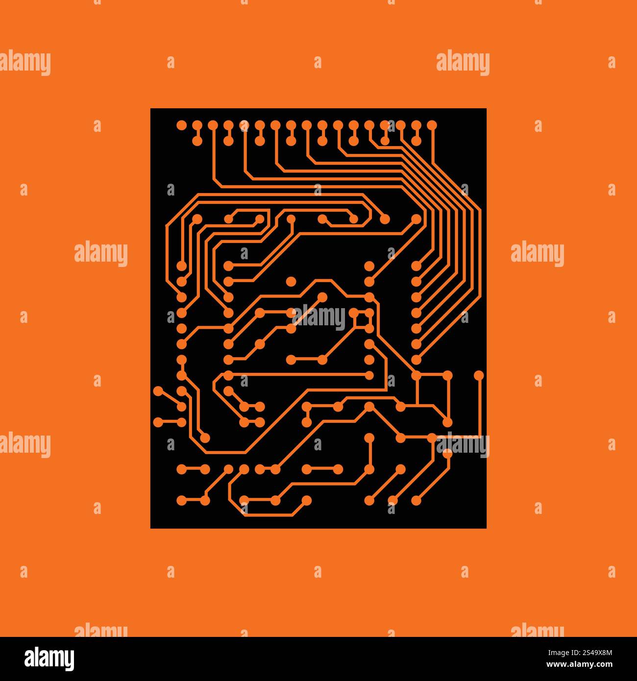 Circuit icon. Orange background with black. Vector illustration Stock ...