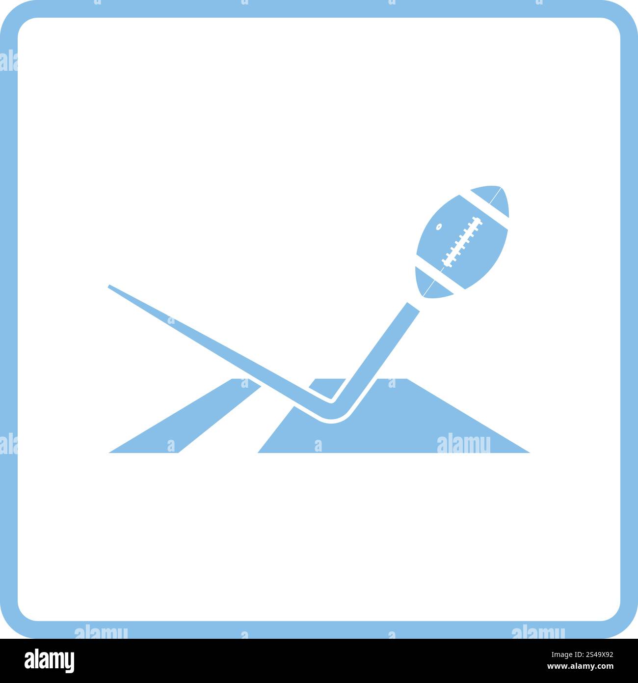 American football touchdown icon. Blue frame design. Vector ...