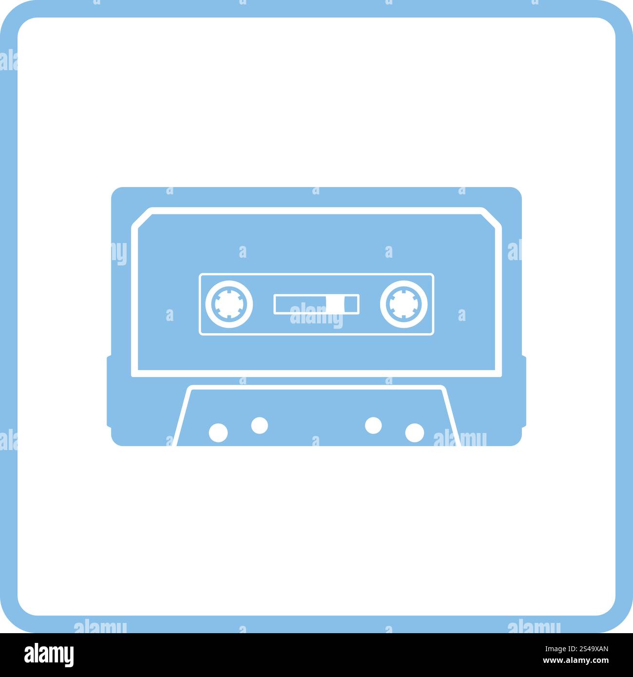 Audio cassette icon. Blue frame design. Vector illustration Stock ...