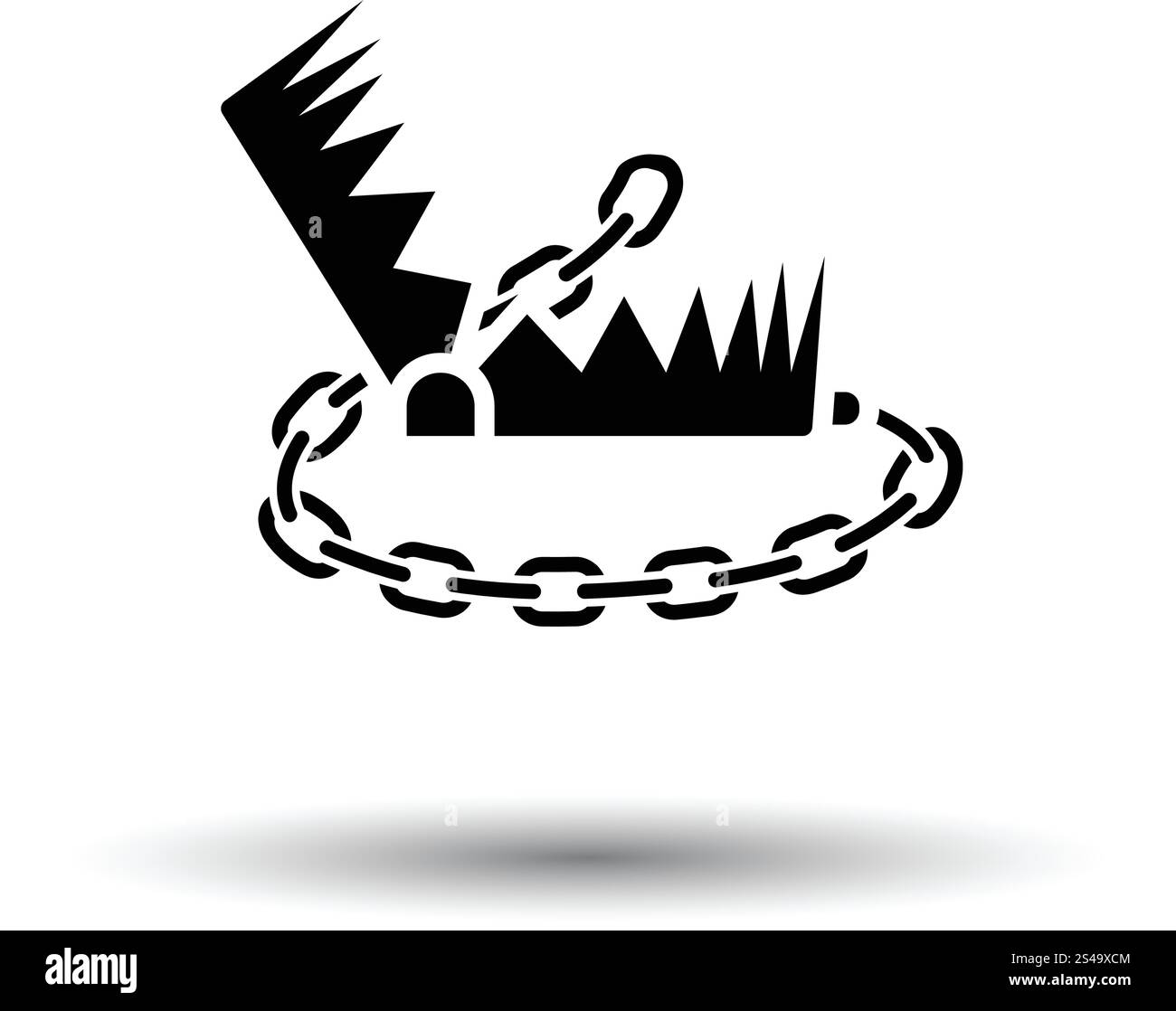 Bear hunting trap icon. White background with shadow design. Vector ...