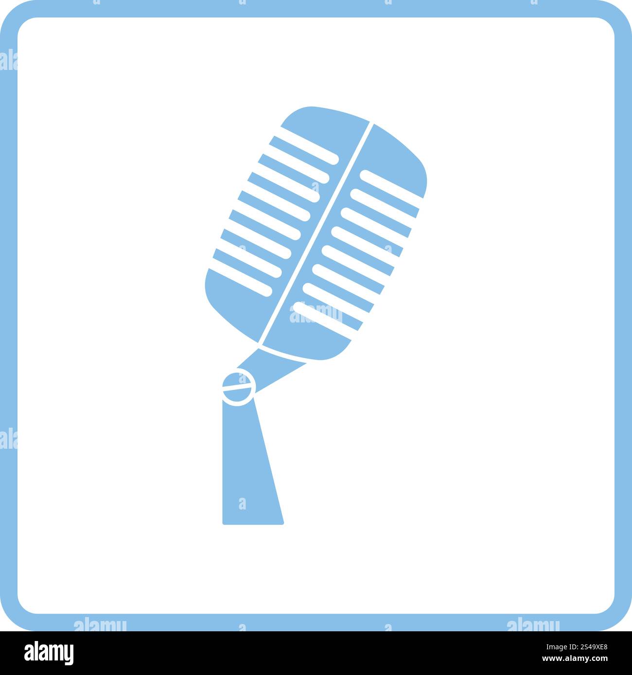 Old microphone icon. Blue frame design. Vector illustration Stock ...