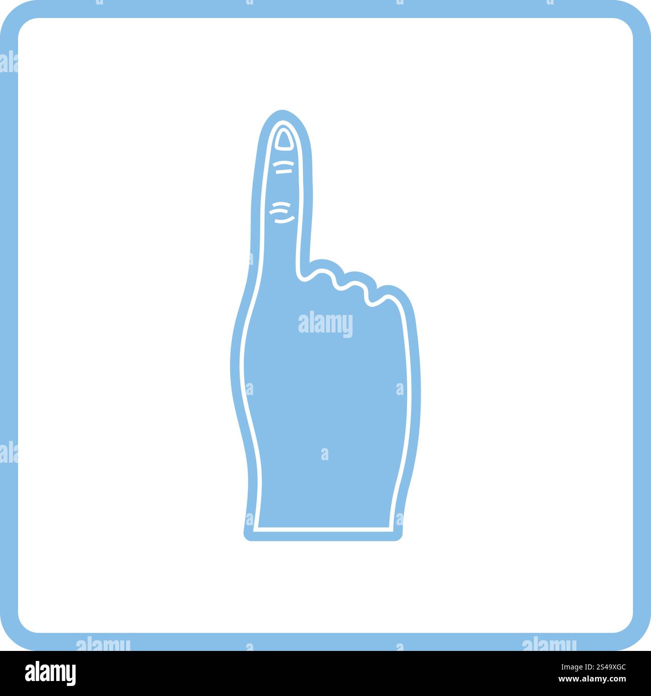Fans foam finger icon. Blue frame design. Vector illustration Stock ...
