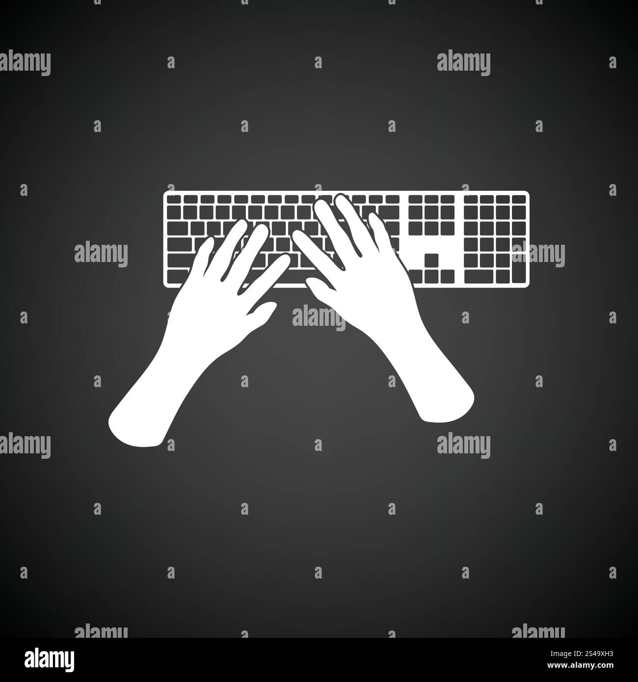 Typing icon. Black background with white. Vector illustration Stock ...