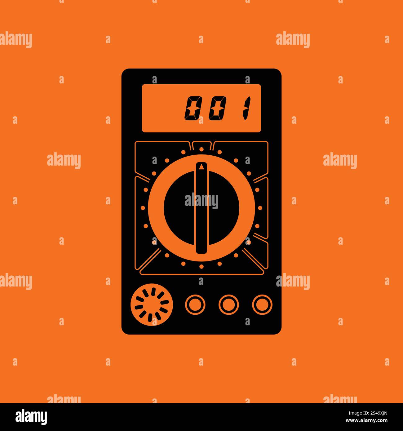 Multimeter icon. Orange background with black. Vector illustration ...