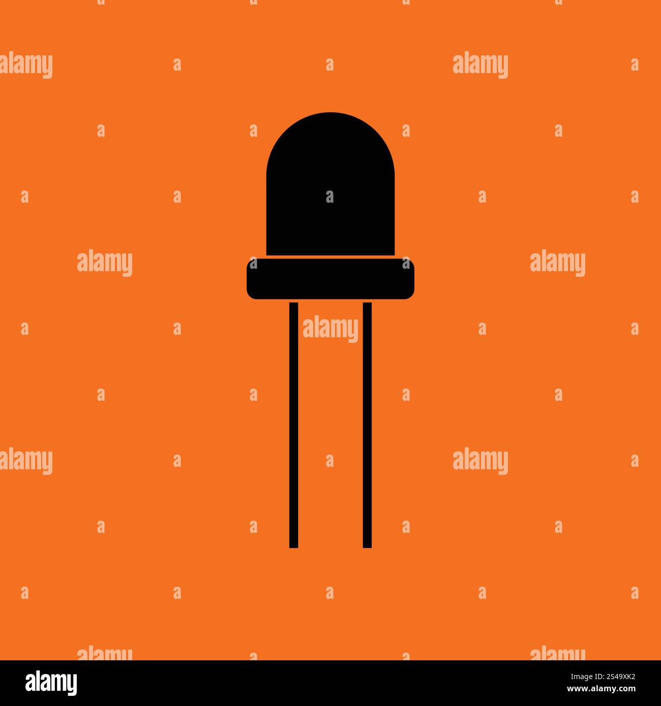 Light-emitting diode icon. Orange background with black. Vector illustration Stock Vector Image ...